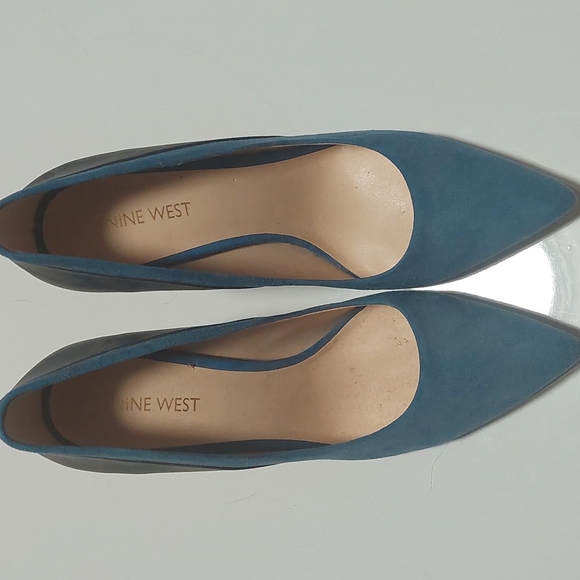 Nine West | Shoes | Nine West Lblue Eather And Suede Pumps With 4inch ...